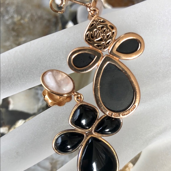 Dallas Prince | Jewelry | Dallas Prince 75 Onyx Rose Quartz Earrings ...